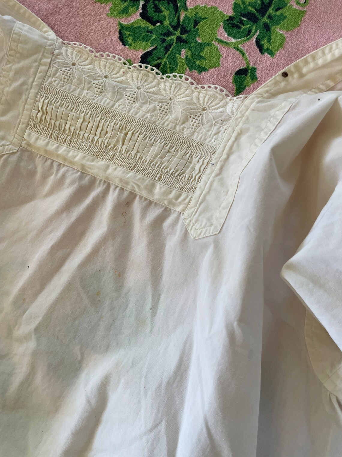 1950s White Cotton Eyelet Smock With Paint Marks - Etsy