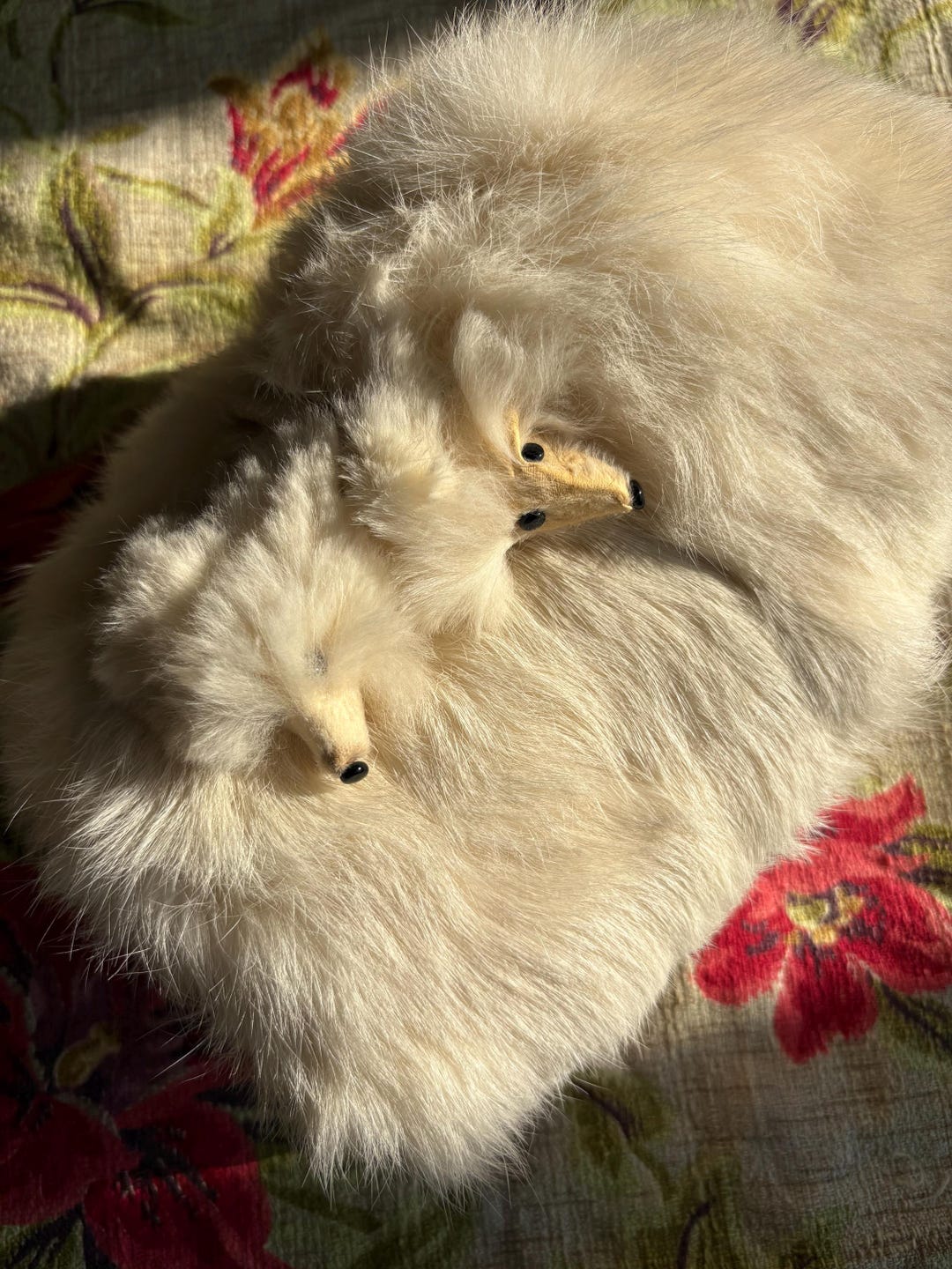 1940s White Rabbit Fur Muff With Mink Heads - Etsy