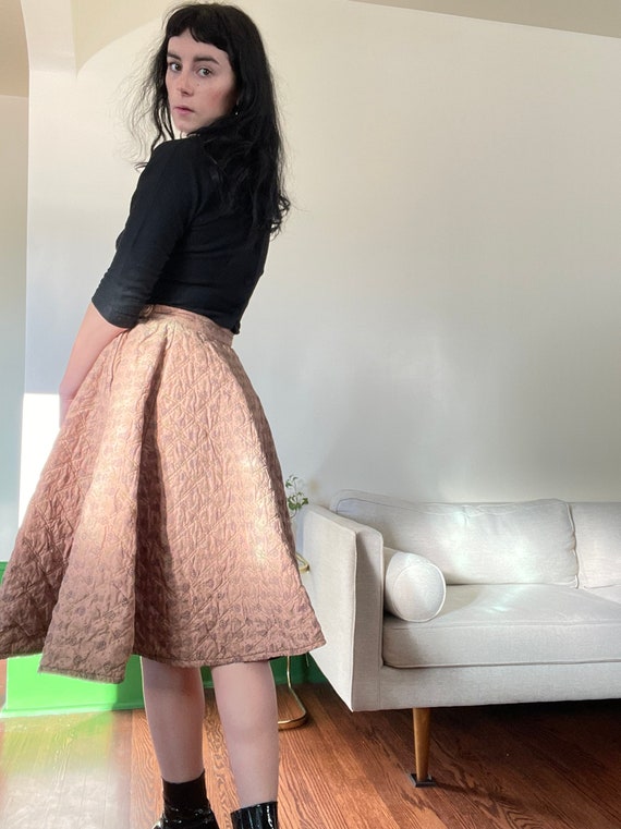 F1950s Carole Chris Butterscotch Quilted Full Circle … - Gem