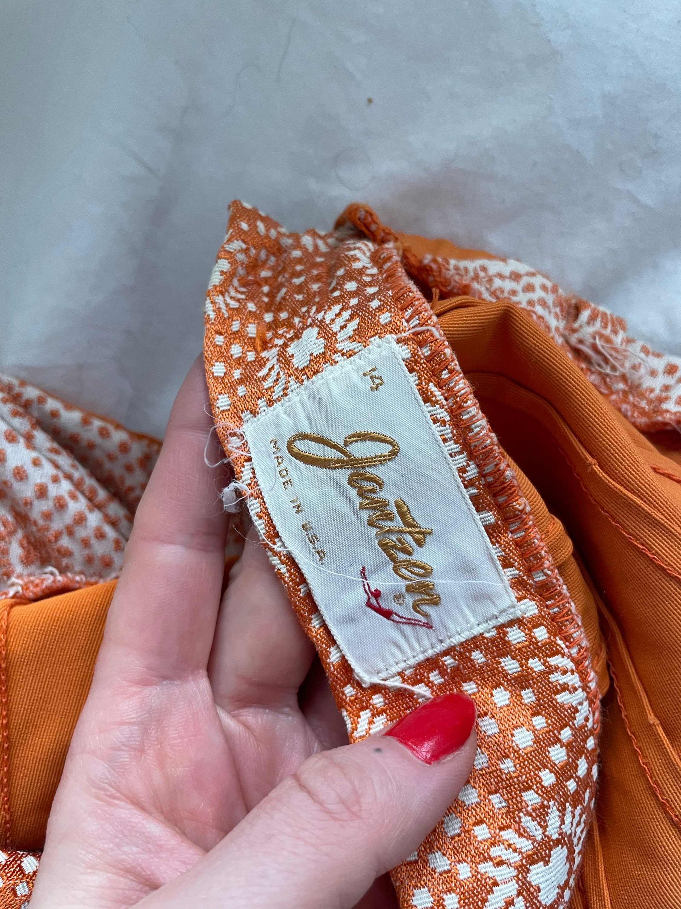 1950s Jantzen One-piece Orange Floral Bathing Suit Size Small - Etsy