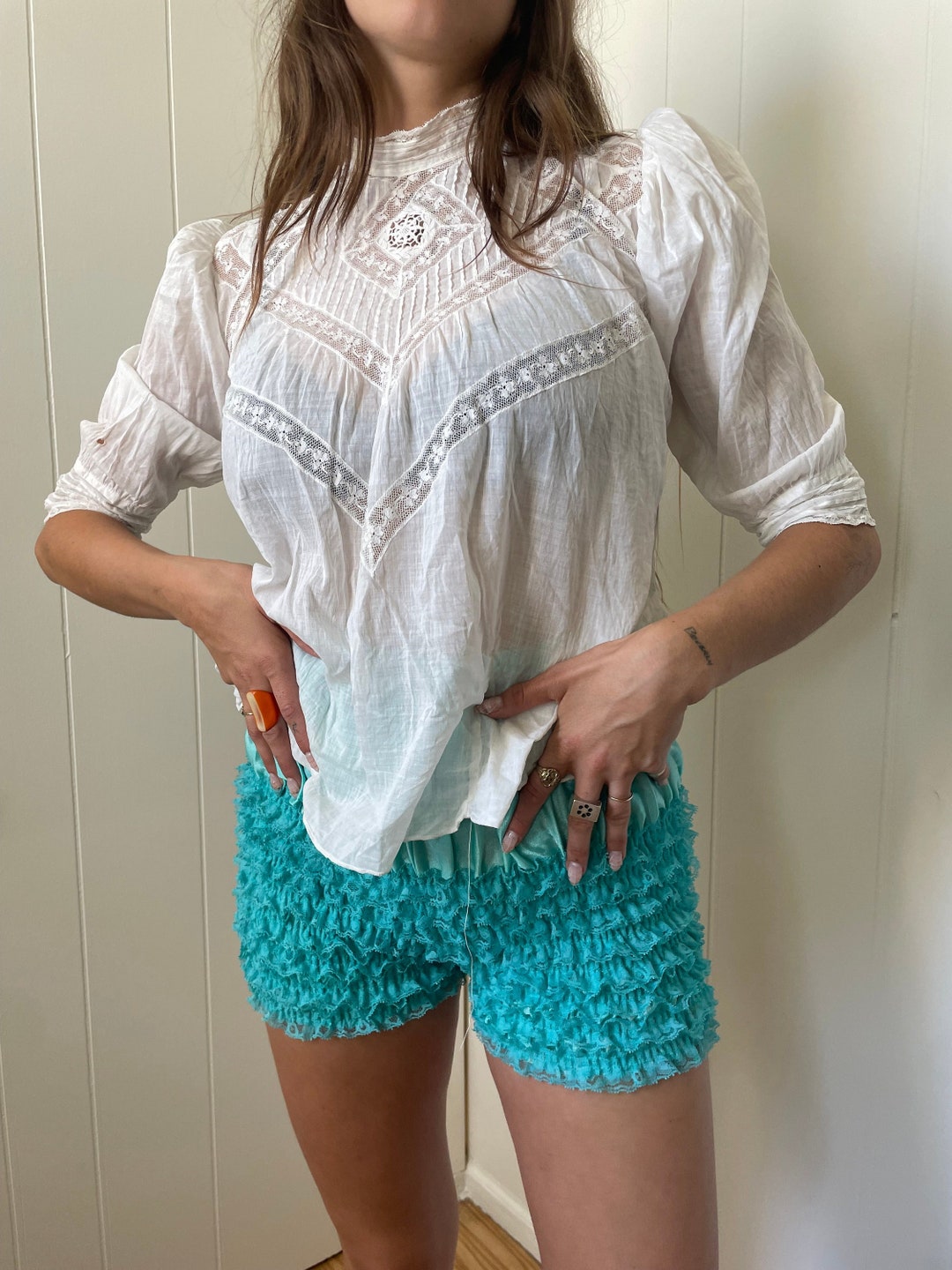 1970s Aqua Blue Lace Bloomers Size Small Medium - Etsy