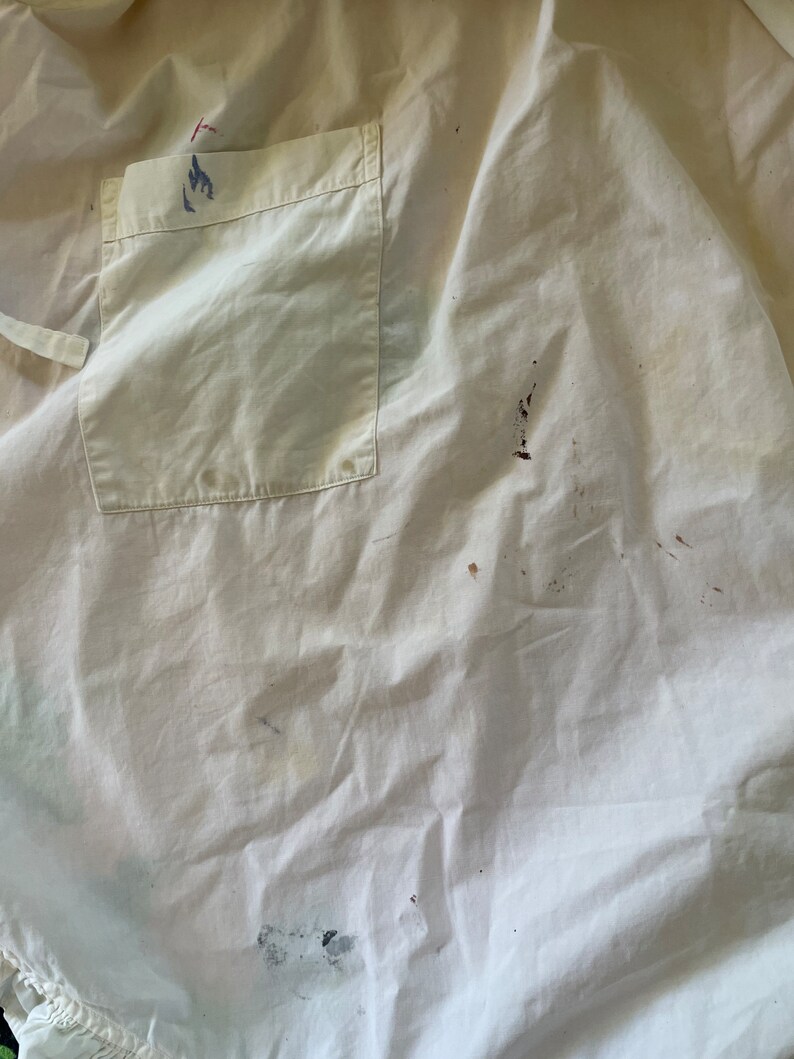 1950s White Cotton Eyelet Smock With Paint Marks - Etsy