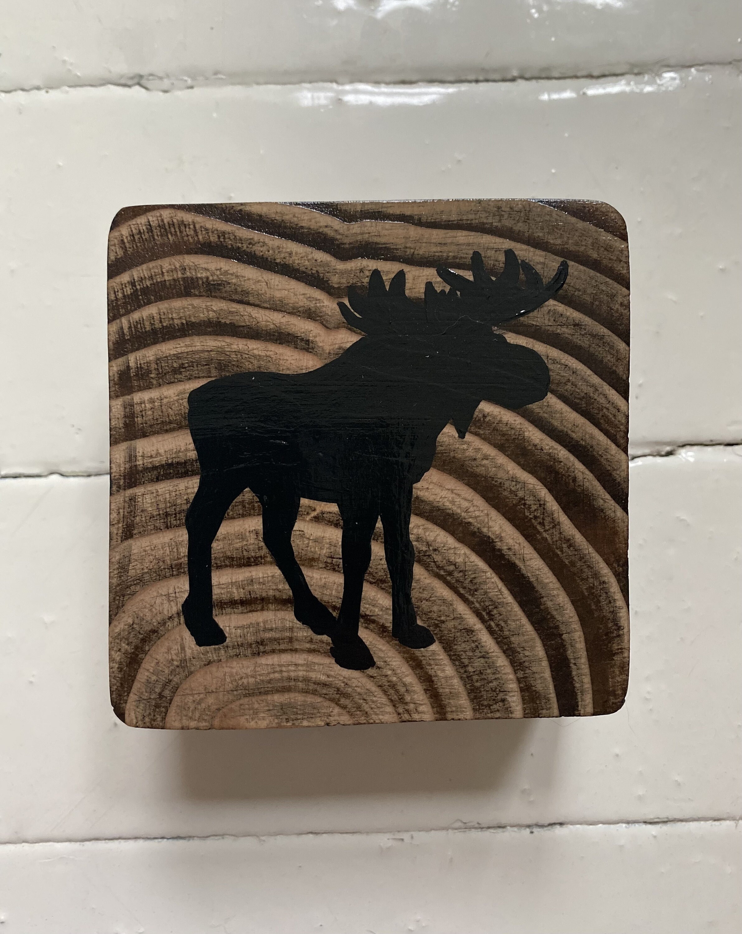 Rustic Bear and Moose White Pine Coasters - Free Shipping - Etsy