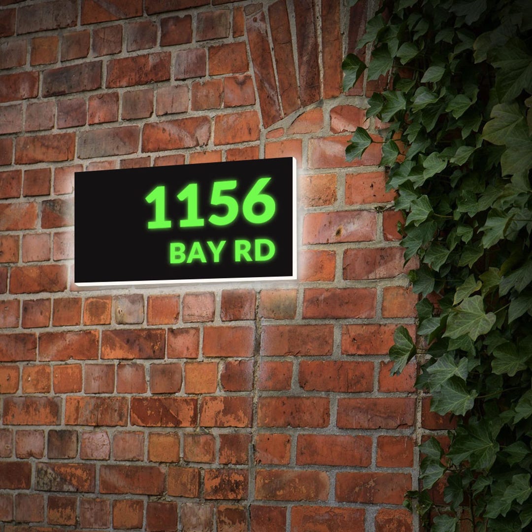 Modern Address Plaque,custom LED House Numbers Sign,illuminated House Address Sign,outdoor Home ...