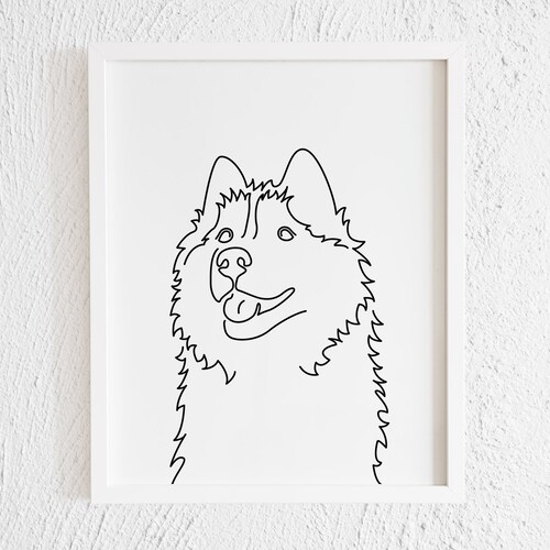 Siberian Husky Sitting Doodle Drawing Print. Printable Modern - Etsy