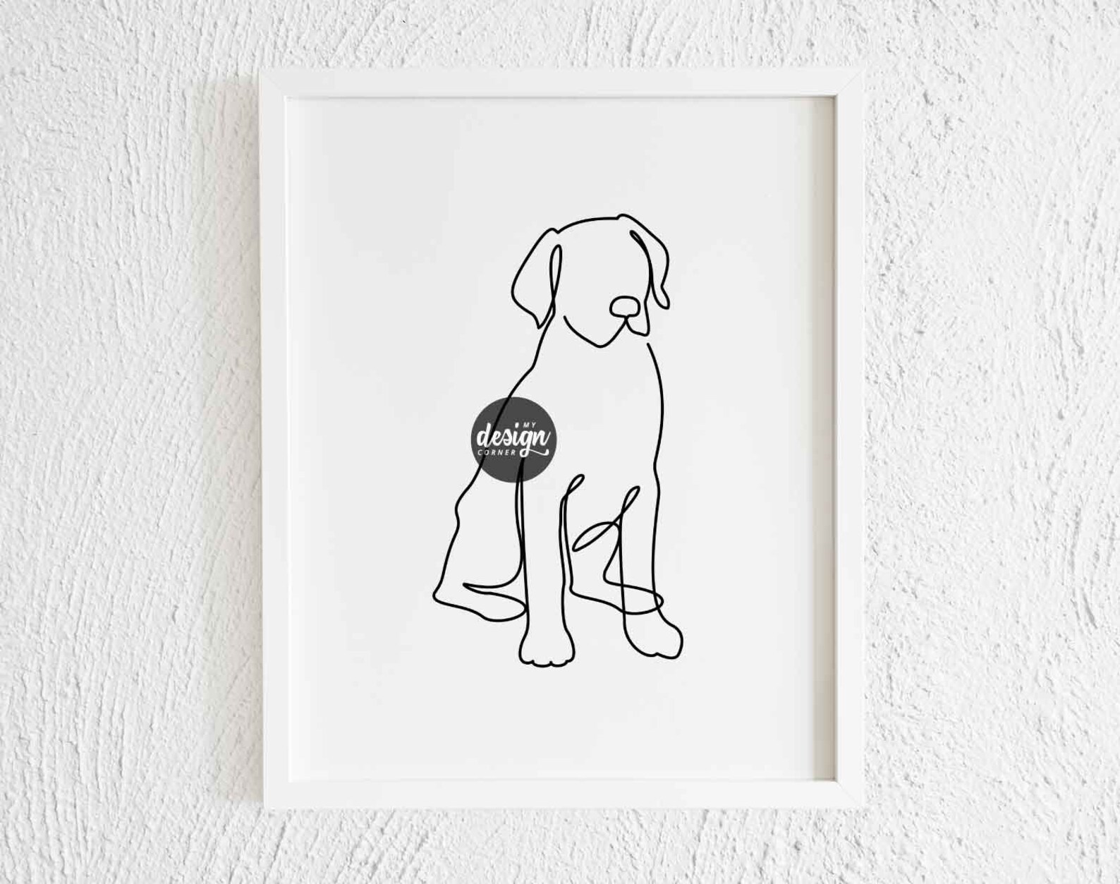 Labrador Retriever One Line Drawing Print. Printable Black and White ...