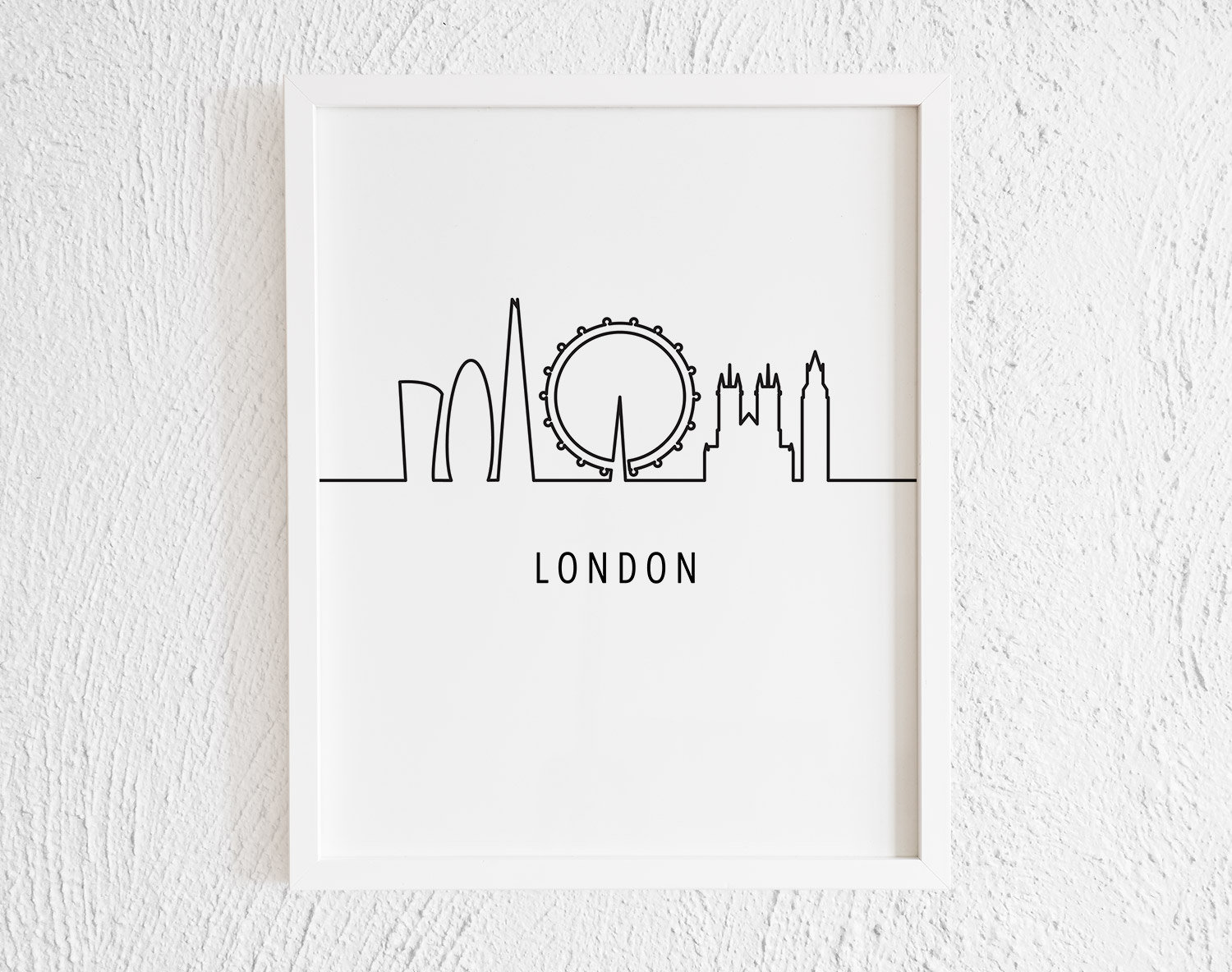 London Skyline Print Simple Line Drawing Minimalist Wall Art London ...