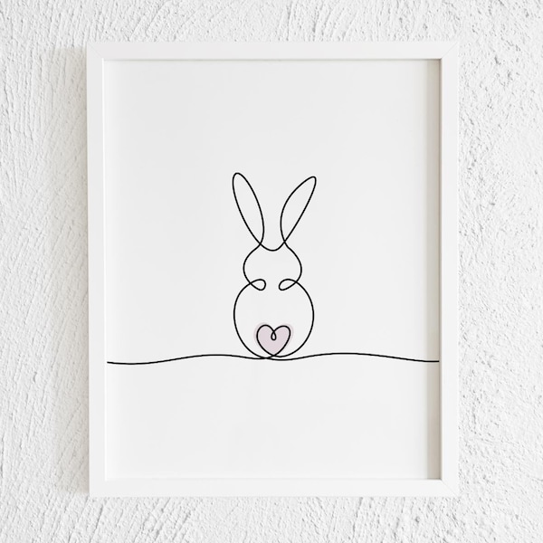 Rabbit Line Art - Etsy