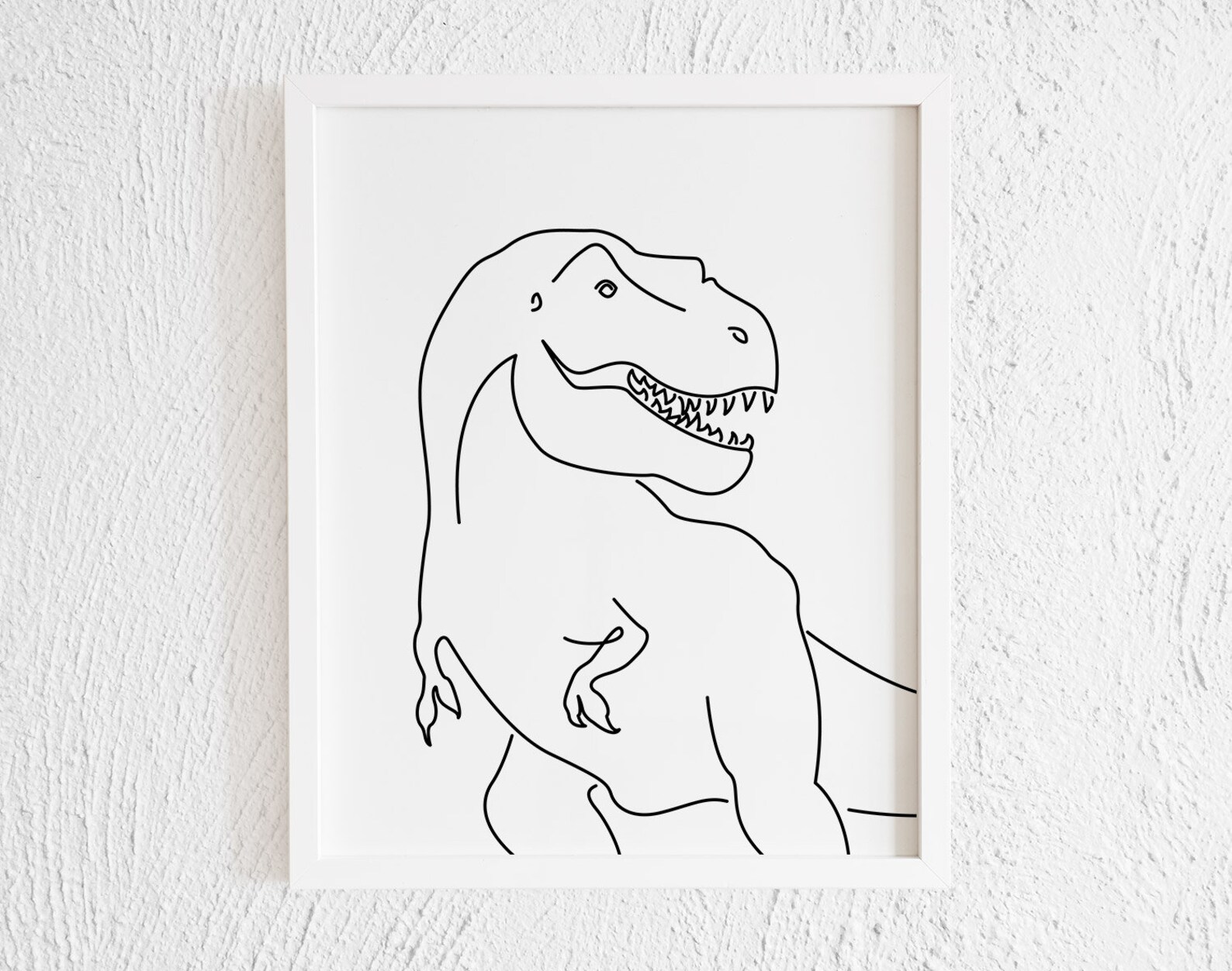 Tyrannosaurus Rex Doodle Print. Modern Printable T-rex Drawing | Etsy