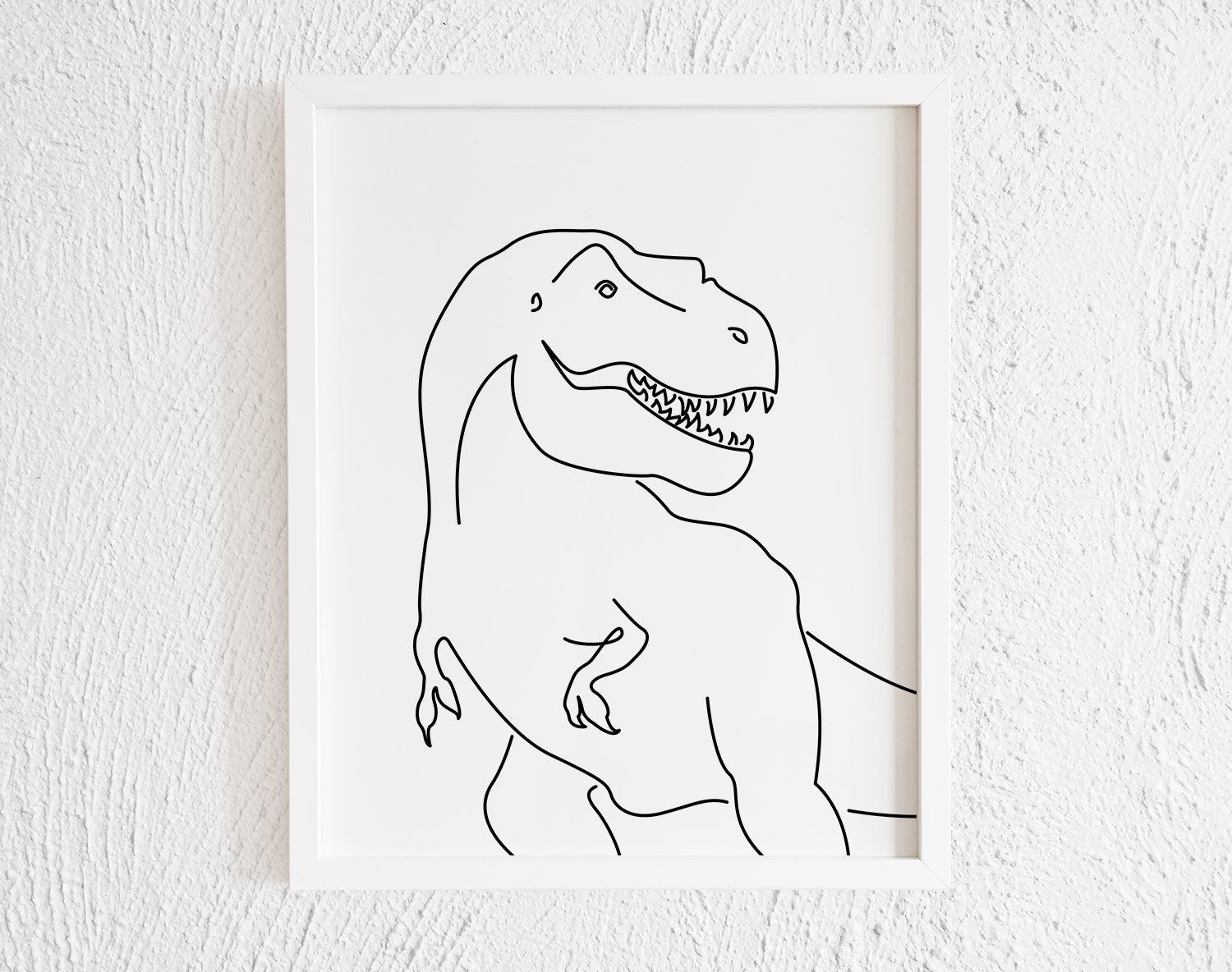 Tyrannosaurus Rex Doodle Print. Modern Printable T-rex Drawing Wall ...