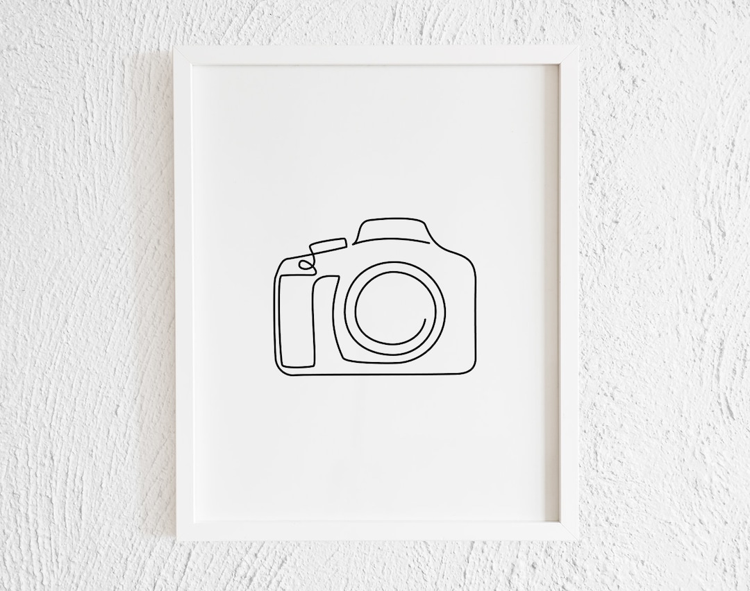 Camera Doodle Print. Printable Minimalist Polaroid Lens Drawing ...