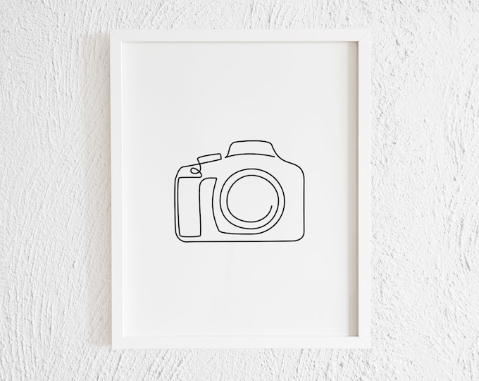 Camera Doodle Print. Printable Minimalist Polaroid Lens Drawing ...