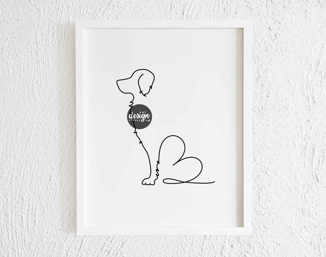 Golden Labrador Retriever Heart One Line Drawing Print. Printable ...