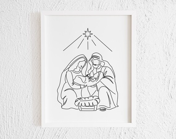 Christmas Manger Drawing