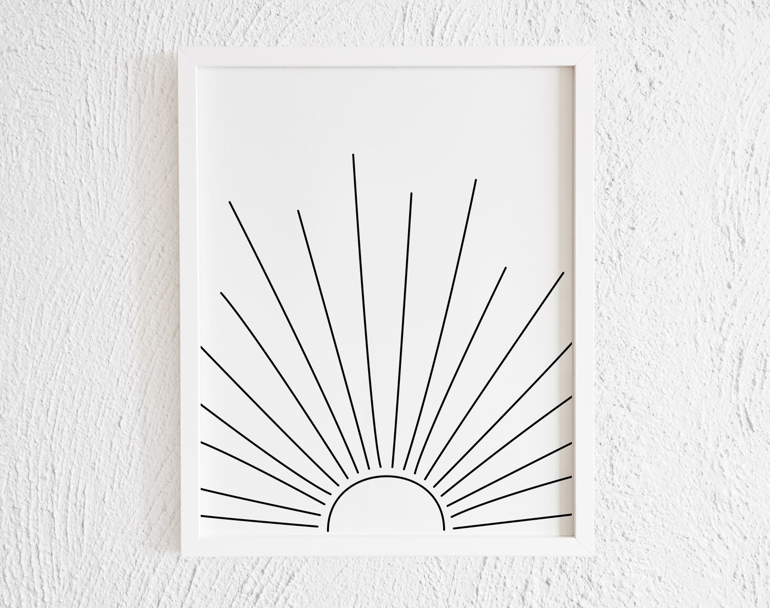 Minimalist Half Sun Drawing Doodle Wall Art Print. Printable - Etsy