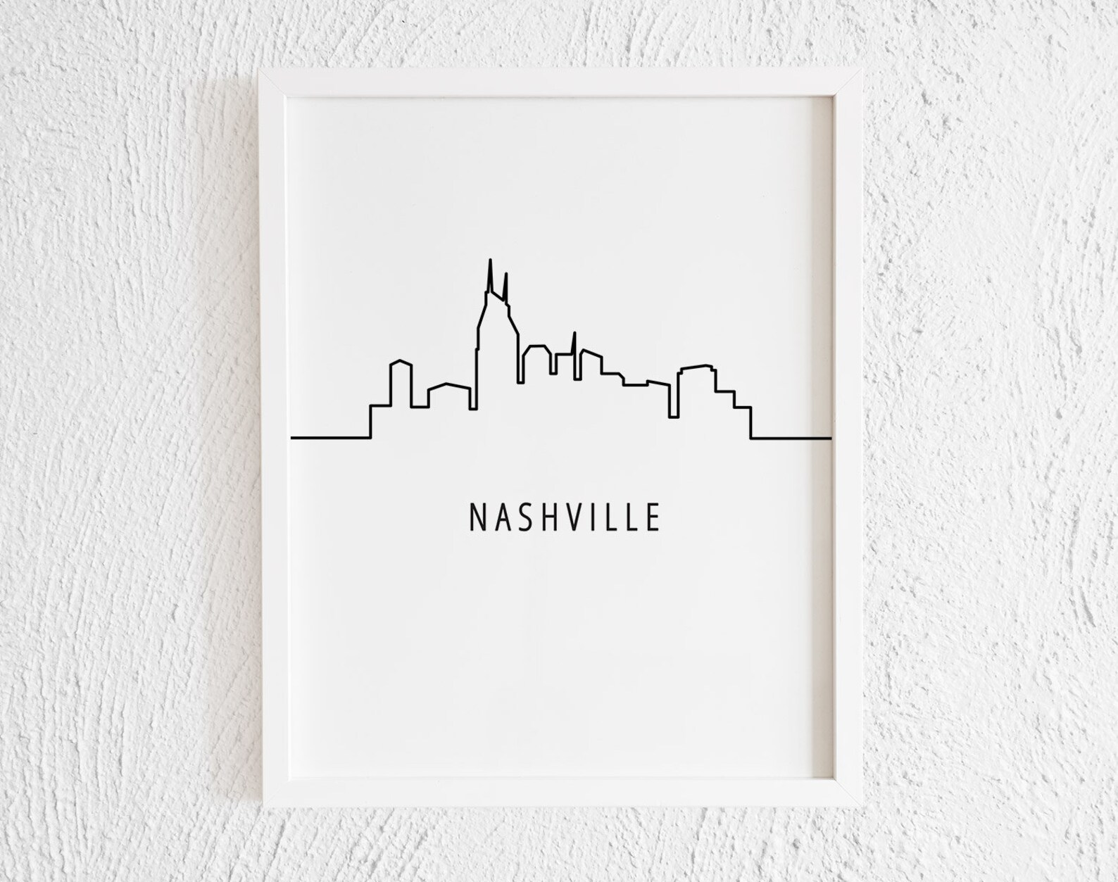 Nashville City Skyline Doodle Print. Minimalist Drawing One - Etsy