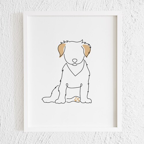 Labrador Retriever Heart One Line Drawing Print. Printable - Etsy