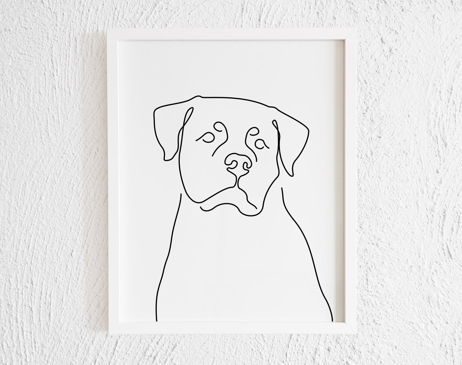 Rottweiler One Line Drawing Print. Printable Black and White | Etsy ...