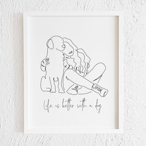 Labrador Retriever Fur Mama Line Art Print. Printable Modern - Etsy