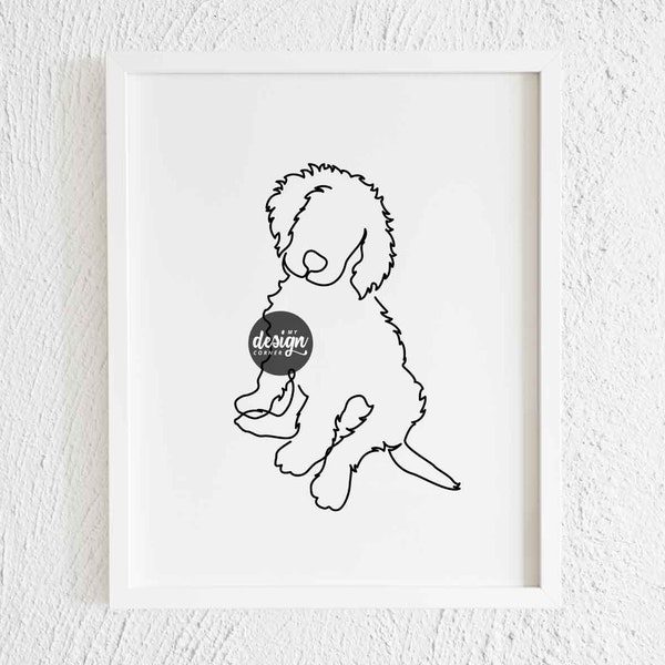 One Line Goldendoodle - Etsy