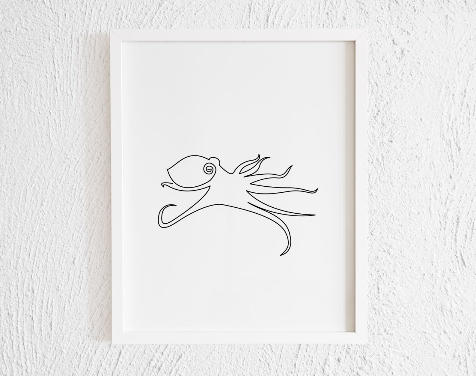 Octopus Doodle Print. Printable Minimalist One Line Art Fish - Etsy