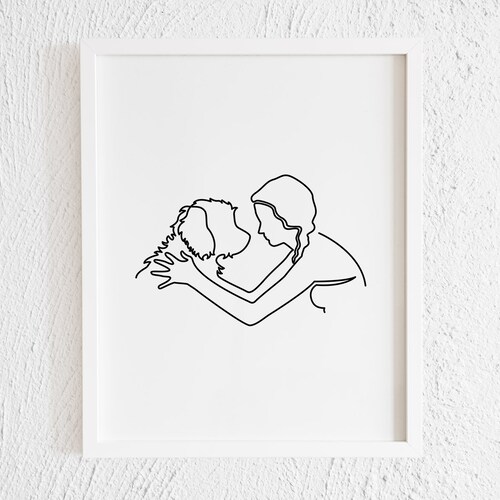 Cavapoo Fur Mama Line Art Print. Printable Modern Goldendoodle - Etsy