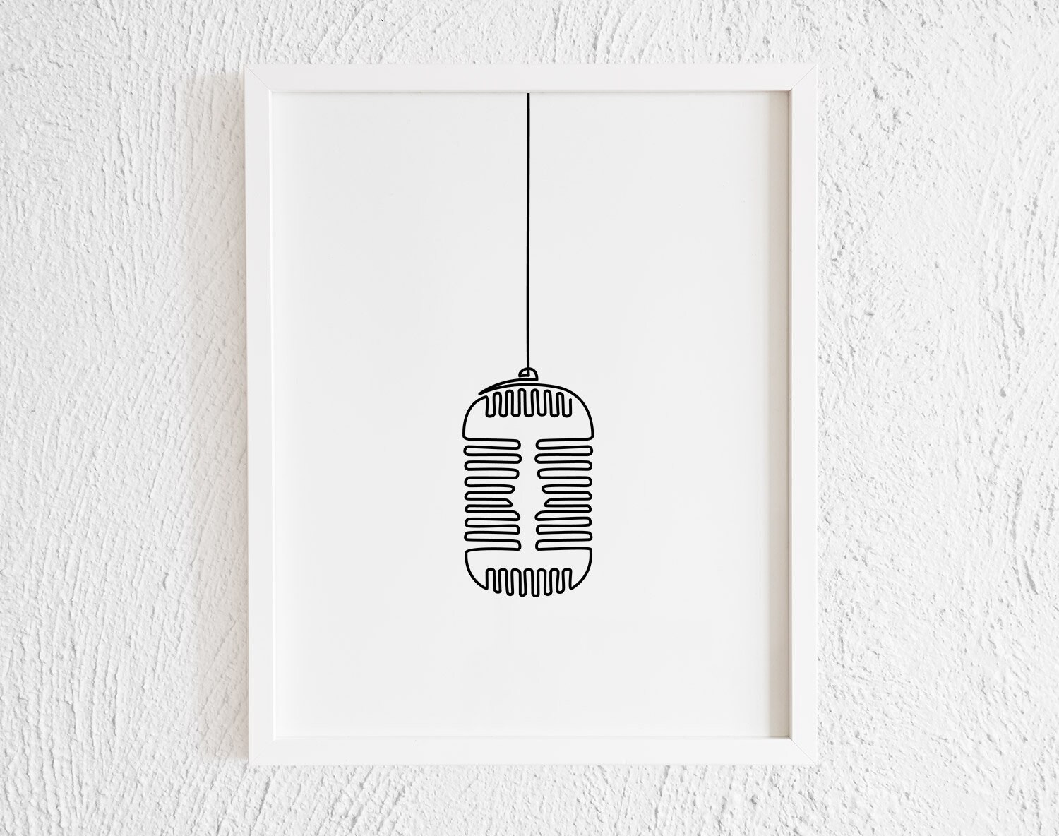50's Microphone Line Art. Printable Minimalist Mic Doodle. - Etsy