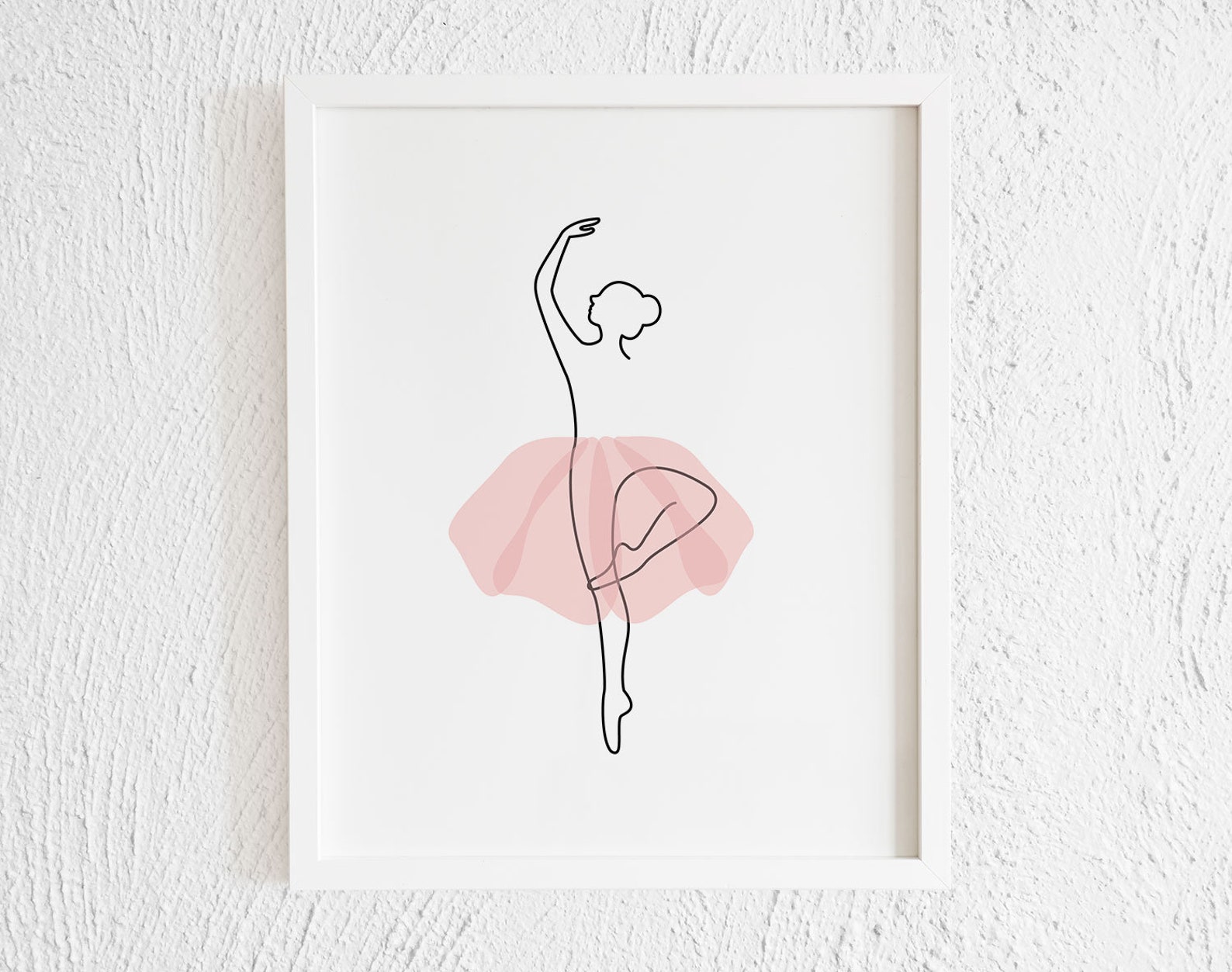 Minimalist Pink Ballerina Drawing Doodle Printable Wall Art. - Etsy