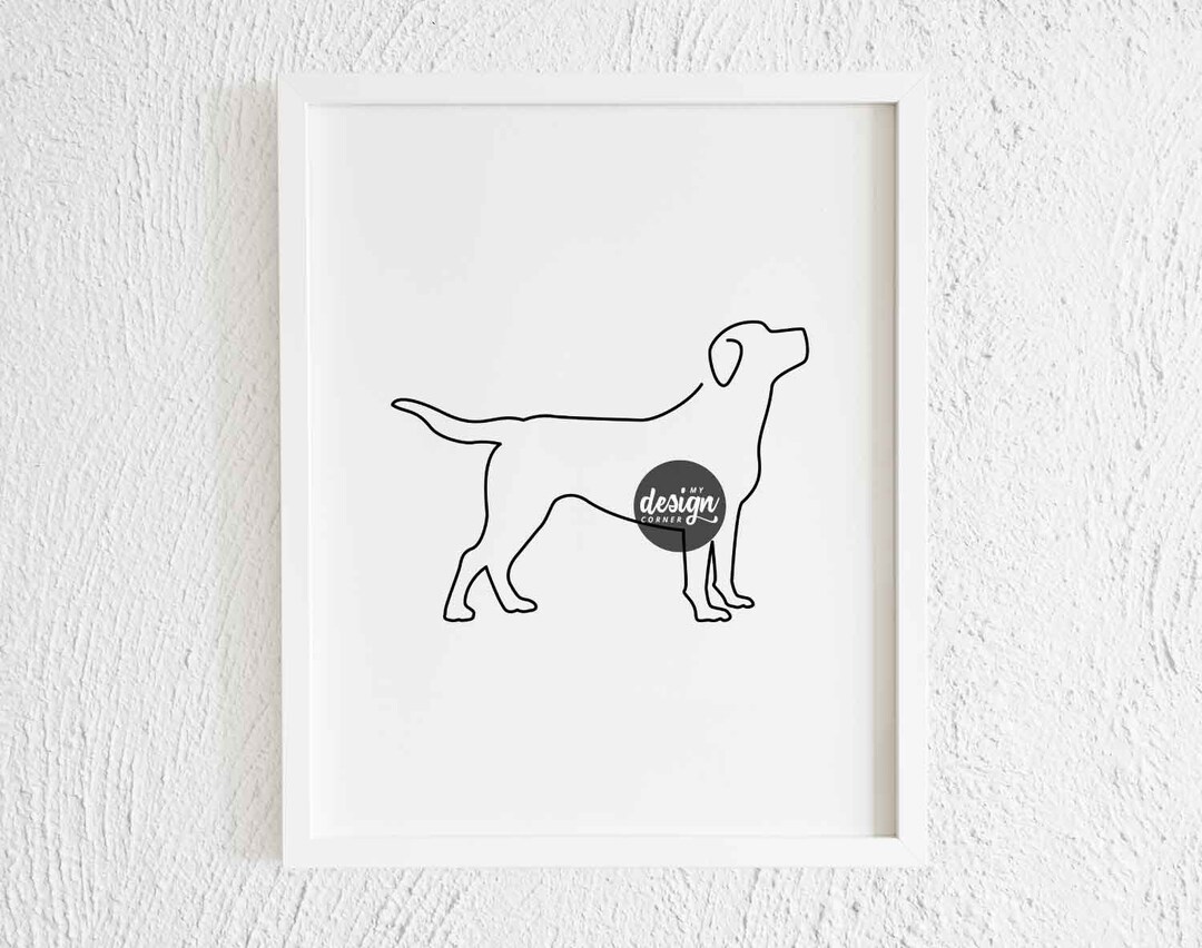 Labrador Retriever Doodle Drawing Print. Printable Black and White ...