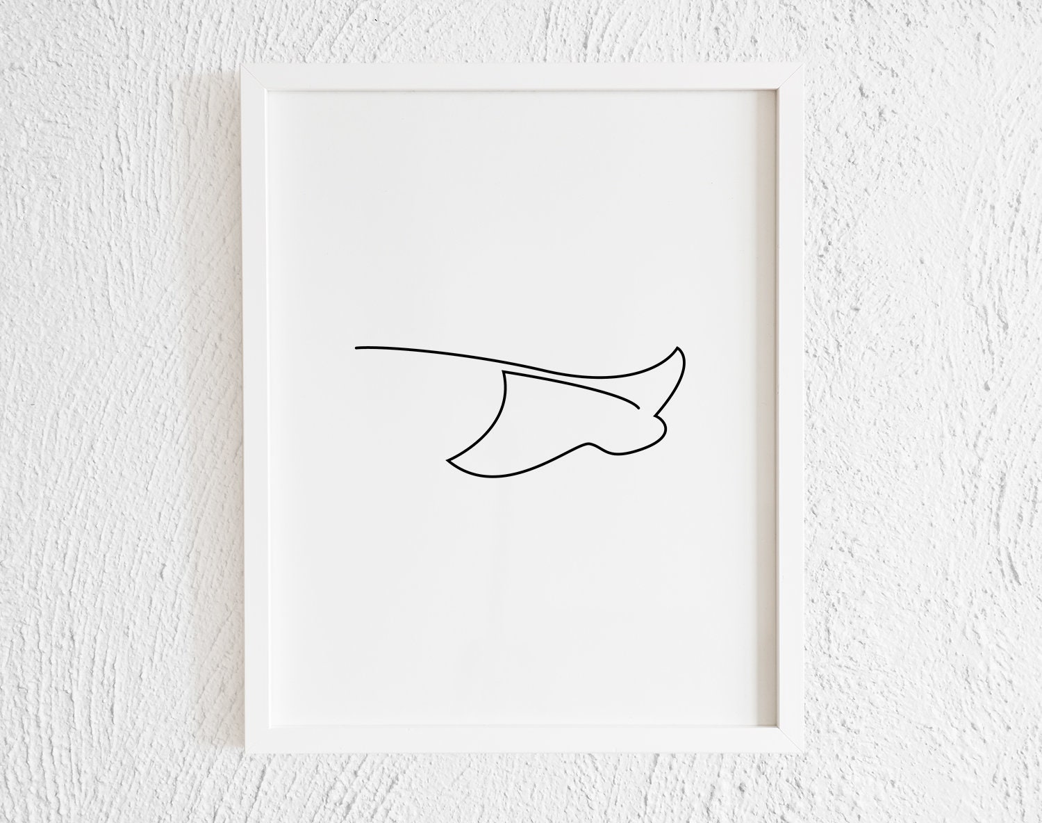 Stingray Doodle Print. Printable Minimalist One Line Art Stingray Wall ...