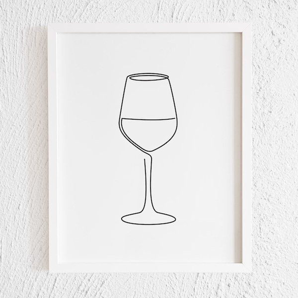 Wine Line Drawing - Etsy