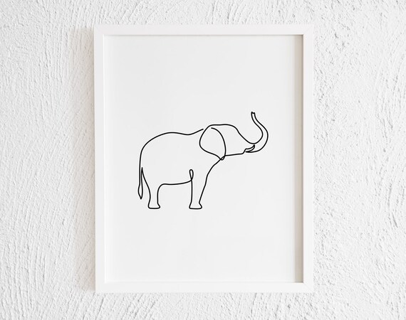 Baby Elephant Outline Drawing