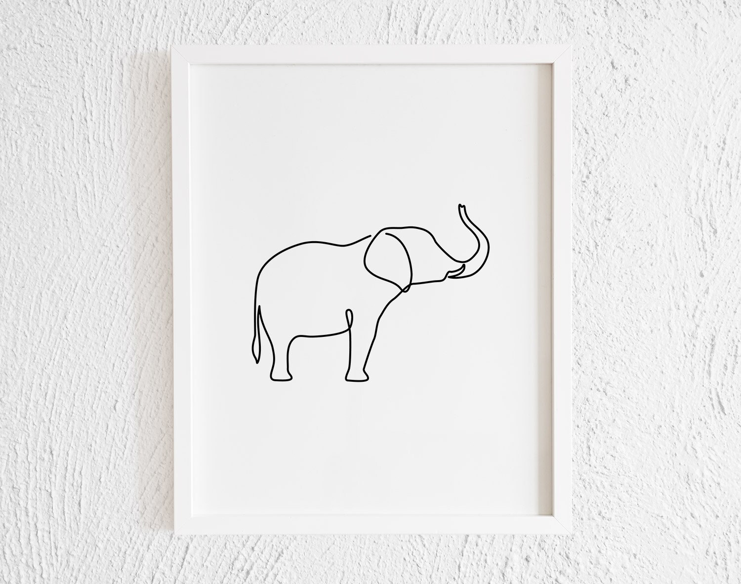Home & Living Minimalist Elephant Single Line Art Digital Download Wall ...