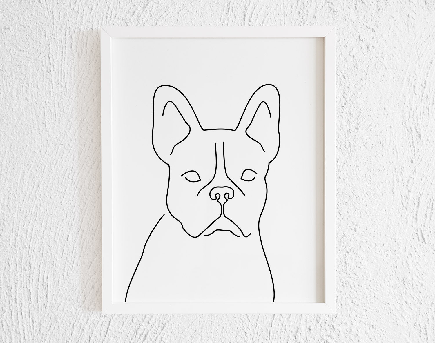Frenchie Face One Line Drawing Print. Printable Black and - Etsy UK