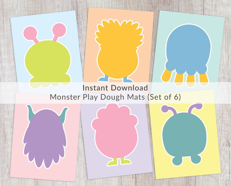 Monster Play Dough Mats Prints. Printable Create Faces to - Etsy
