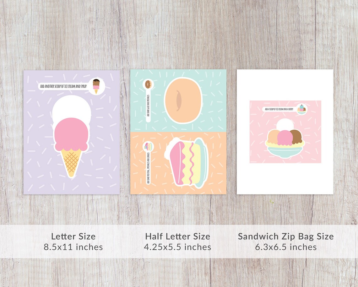 Sweets Play Dough Mats Prints. Printable Cupcake Ice Cream - Etsy Canada