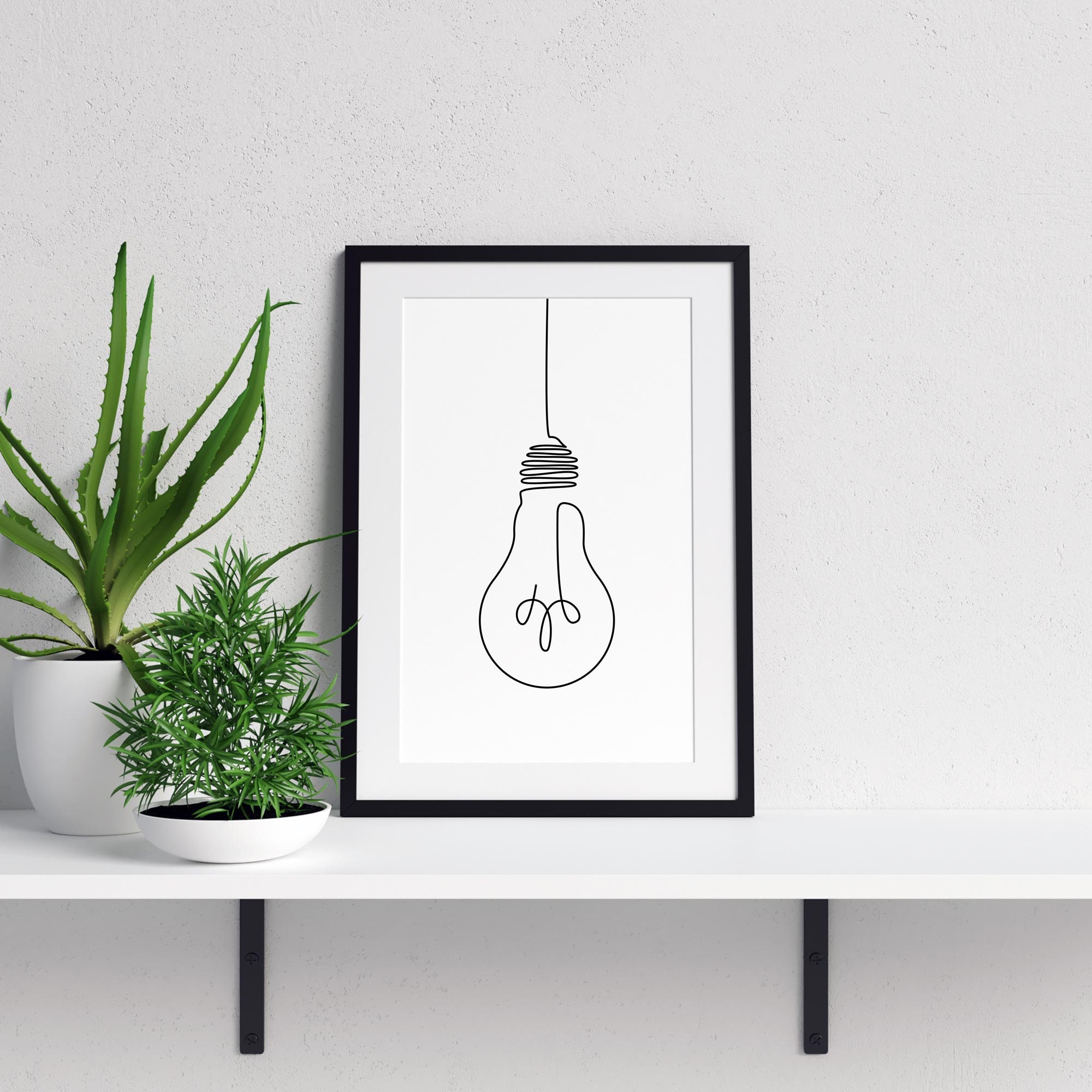 Lightbulb Doodle Print. Printable Minimalist Light Bulb Drawing ...