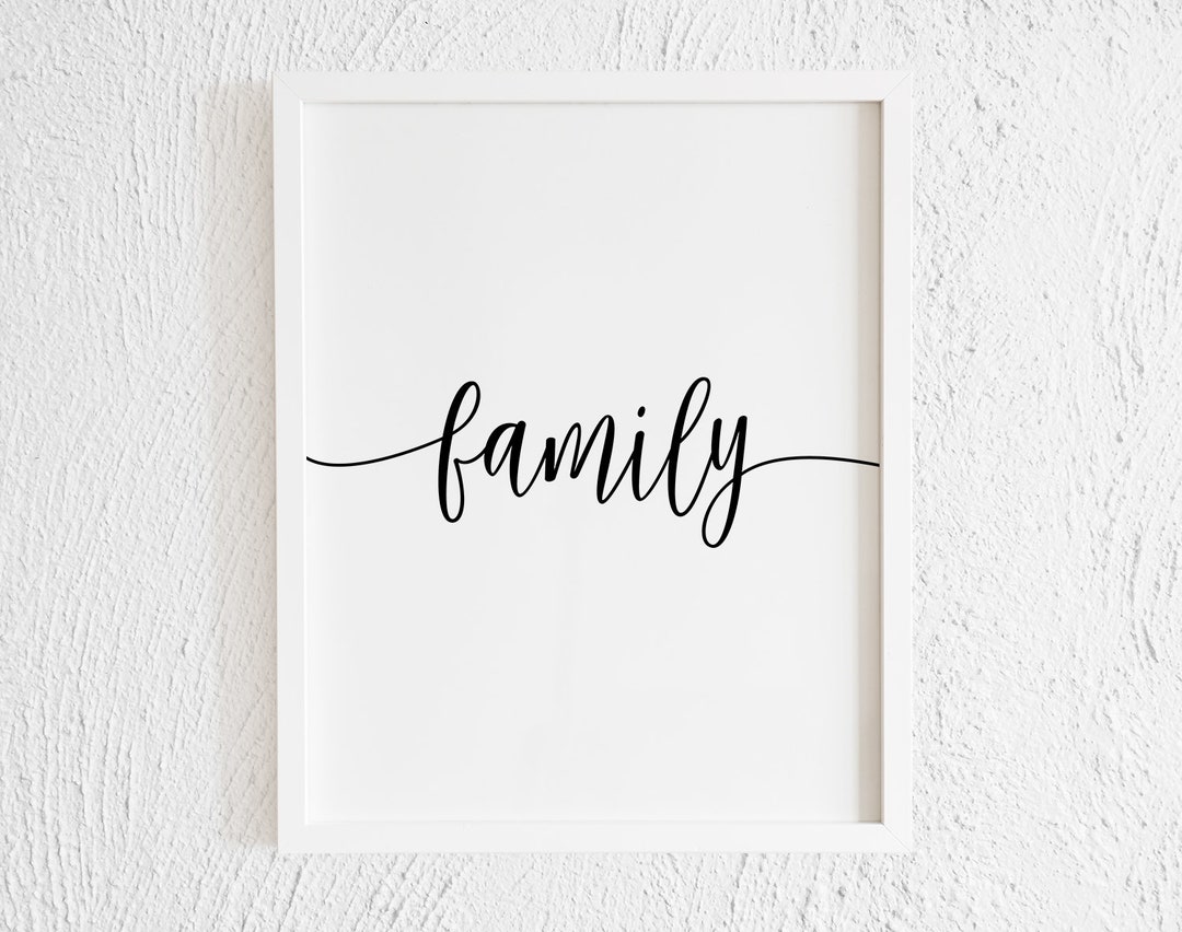 Family Print. Printable Family Word Sign Art. Minimalist Modern Family ...