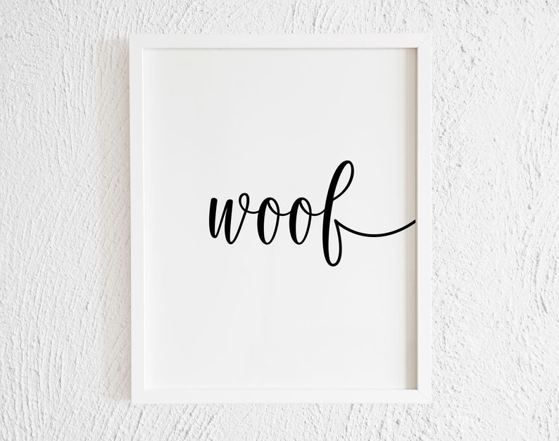 Printable Woof. Dog Digital Print. Minimalist Modern Animal - Etsy