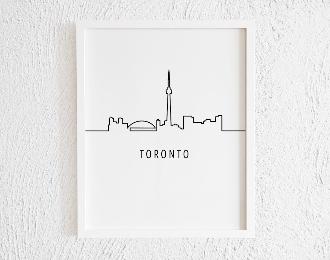 Toronto City Skyline Doodle Print. Minimalist Drawing Canada One Line ...