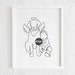 Yorkie Face One Line Drawing Print. Printable Black and White Modern ...