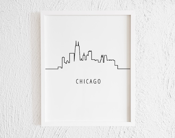 Chicago Skyline Outline Drawing
