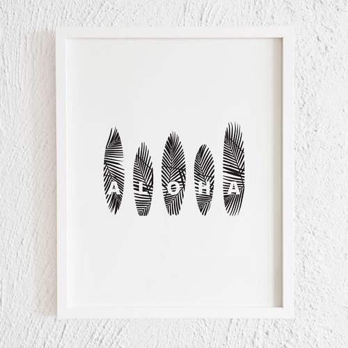 Aloha Art Print Aloha Printable Hawaiian Wall Art Instant - Etsy