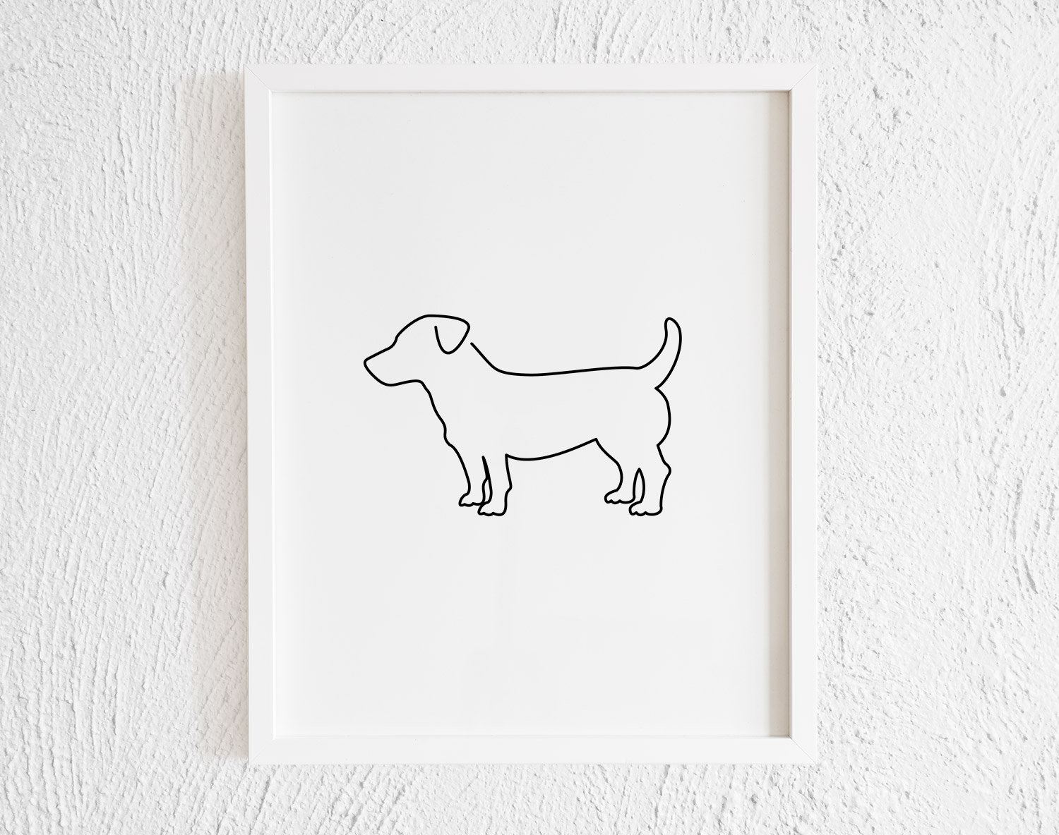 Jack Russell Terrier One line Drawing Print. Printable Black | Etsy