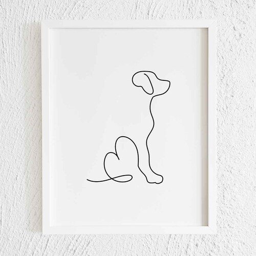 Labrador Retriever One Line Drawing Print. Printable Black and - Etsy