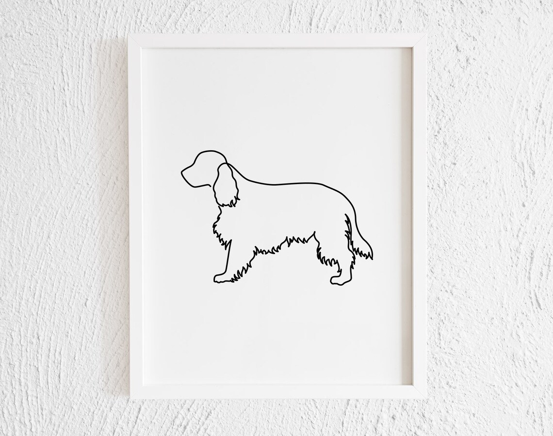 Cocker Spaniel One Line Drawing Print. Printable Modern Cocker - Etsy