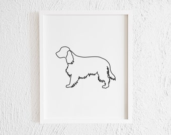 Spaniel Line Drawing - Etsy
