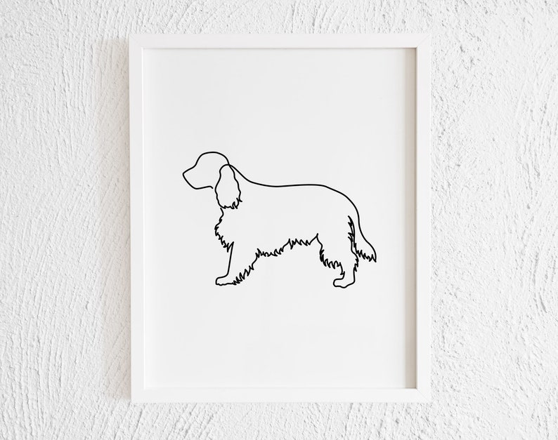 Cocker Spaniel One Line Drawing Print. Printable Modern Cocker - Etsy