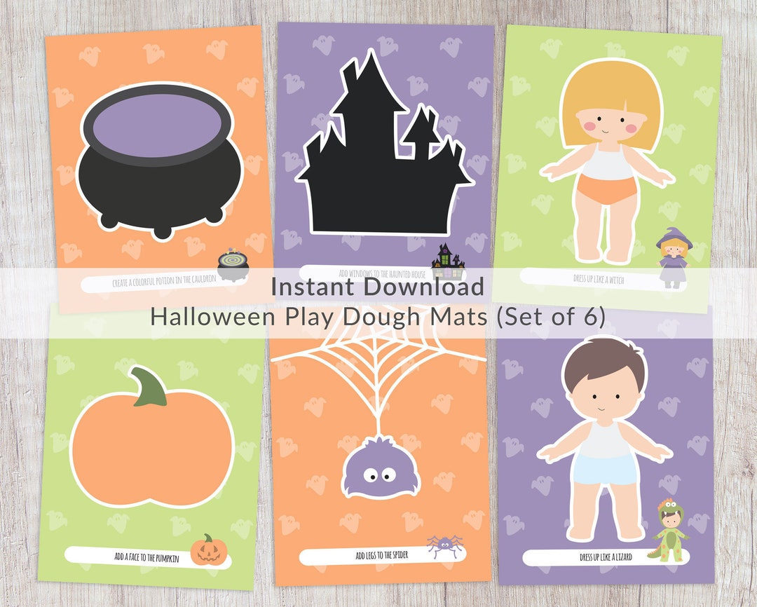 Halloween Play Dough Mats Prints. Printable Halloween Playdoh Activity ...