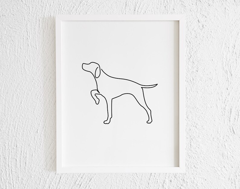 English Pointer With Paw up Drawing Print. Printable Modern | Etsy